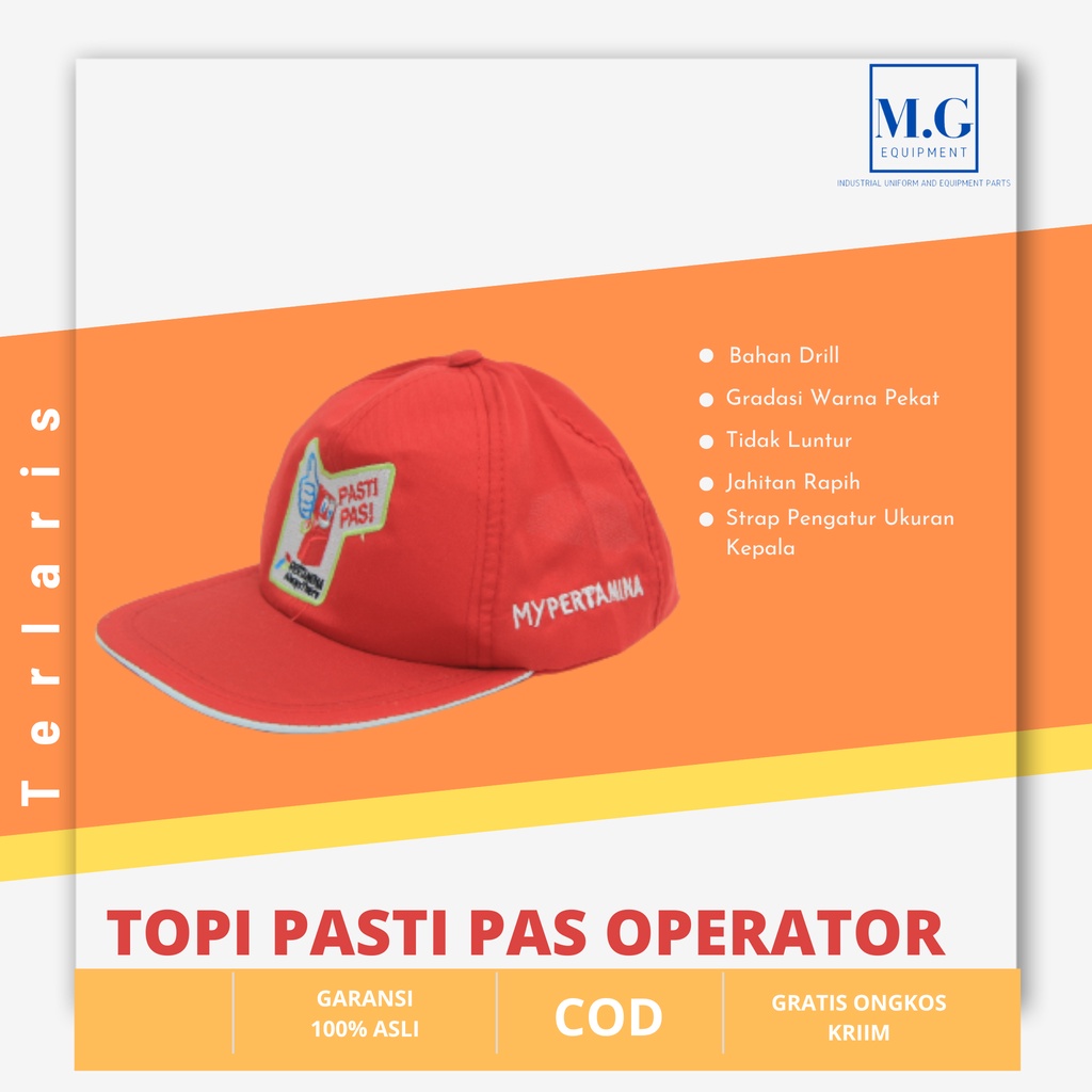 Jual Topi operator spbu pertamina pasti pass, pasti prima, lpg hijau ...