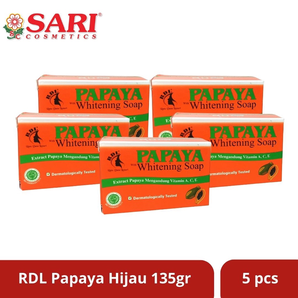Jual Sari Cosmetics - Bundling Sabun Papaya RDL Original whitening RDL Stripe Hijau BPOM 135gr ...
