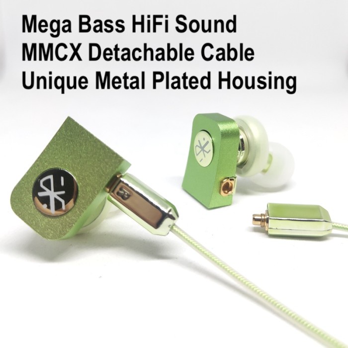 Jual HiFi Branded Mega Bass Earphone Metal Plated MMCX Detachable ...
