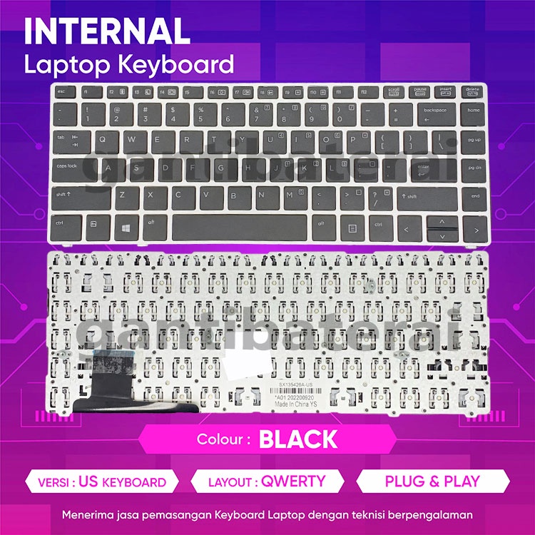 Jual Keyboard HP EliteBook Folio 9470 9480 9470m 9480m No Back Light ...
