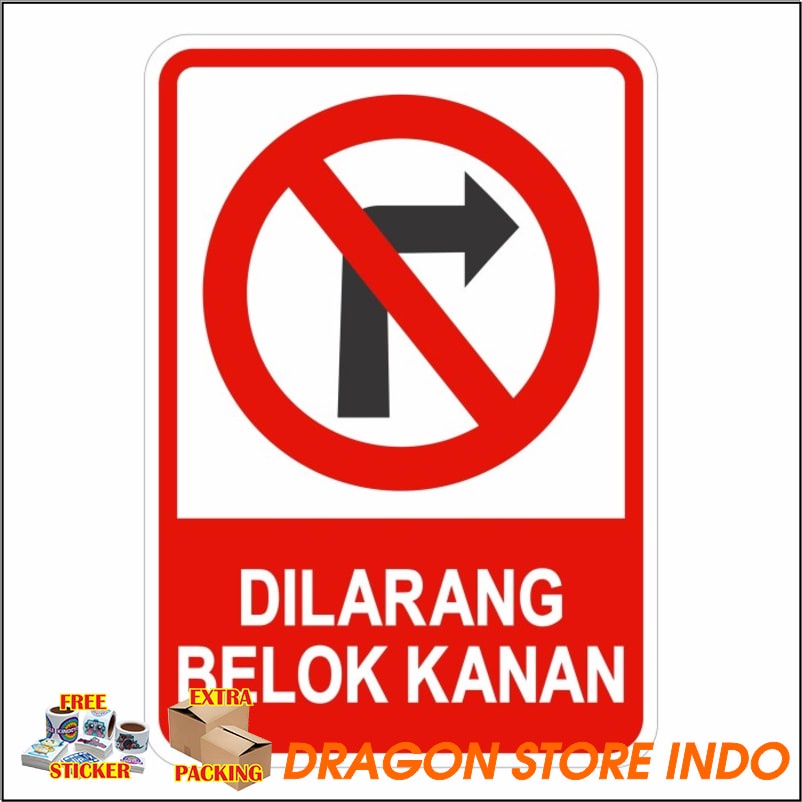 Jual Grosir Rambu Sign Dilarang Belok Kanan 35cm x 50cm Plat Alumunium ...