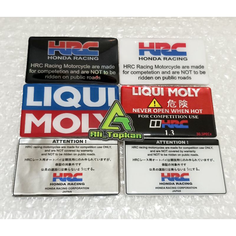 Jual Emblem stiker Timbul Huger Honda Airblade Vario HRC LIQUI MOLY ...
