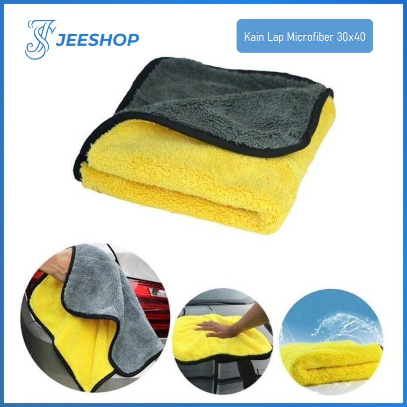 Jual Kain Lap Microfiber Serbaguna 30x40cm Kain Lap Mobil Motor 2 Sisi ...