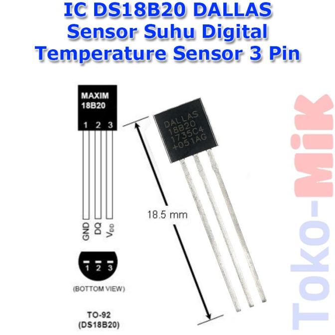 Jual IC DALLAS DS18B20 Sensor Suhu Temperatur Digital Temperature 1 ...