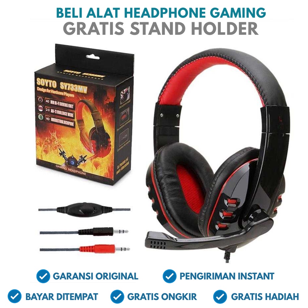 Jual Headphone Headset hedset Gaming Bass Super Laptop Android Kabel ...