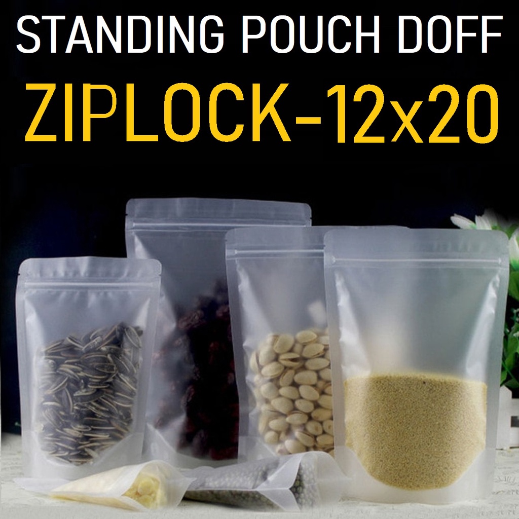Jual Plastik Zipper Ziplock Standing Pouch Buram Doff Packing Snack ...