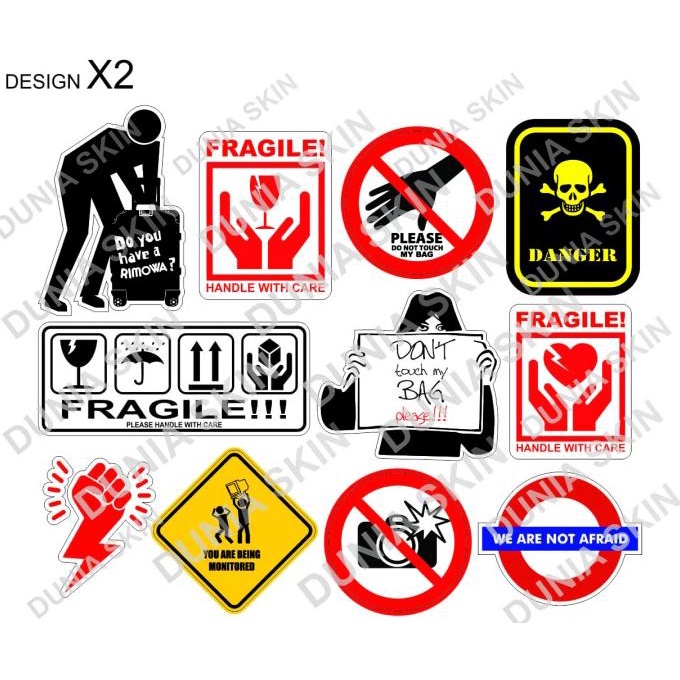 Jual Travel Label / Sticker Koper Rimowa Design X2 Fragile Travel Logo ...