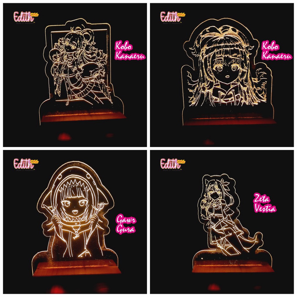 Jual Lampu Hias Lampu Tidur Akrilik LED VTuber Hololive / Standing Lamp ...
