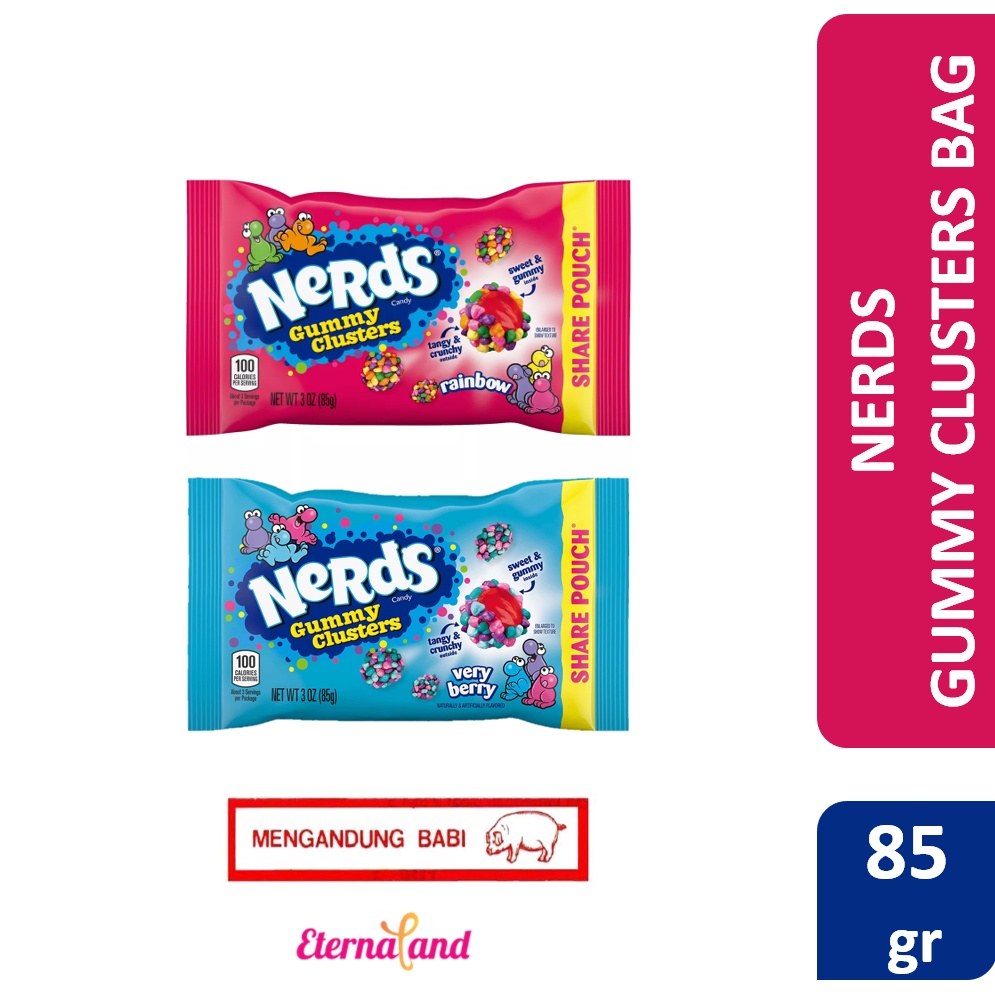 Jual Nerds Gummy Clusters Bag - permen nerds impor usa (NON HALAL ...