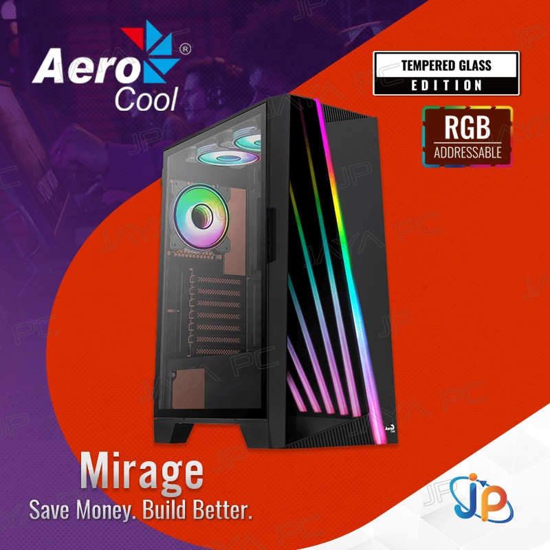 Jual Aerocool Gaming CPU Case Mirage V1 ARGB - Tempered Glass Chassis ...