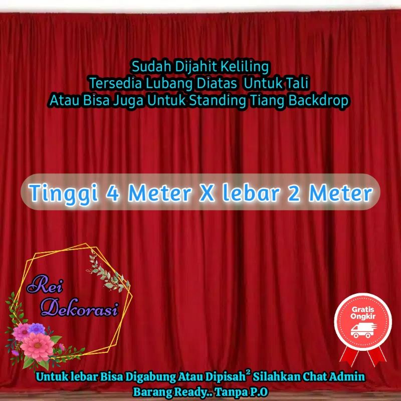 Jual TINGGI 4M x LEBAR 2M BACKDROP BACKGROUN PILAMIN KILAP BEGRON ...