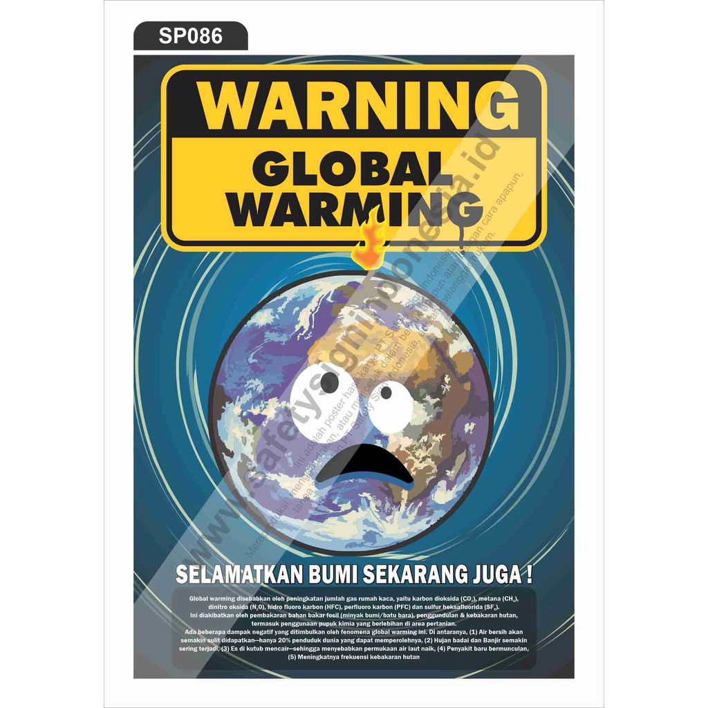 Jual SP086 Poster K3 Safety A1 Pigura - Global Warming | Shopee Indonesia