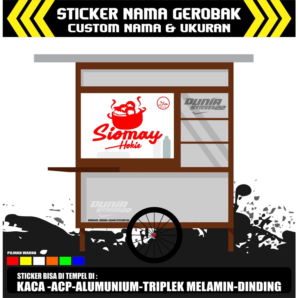 Jual Sticker Kaca / Cutting Sticker Kaca / Sticker Nama Gerobak ...