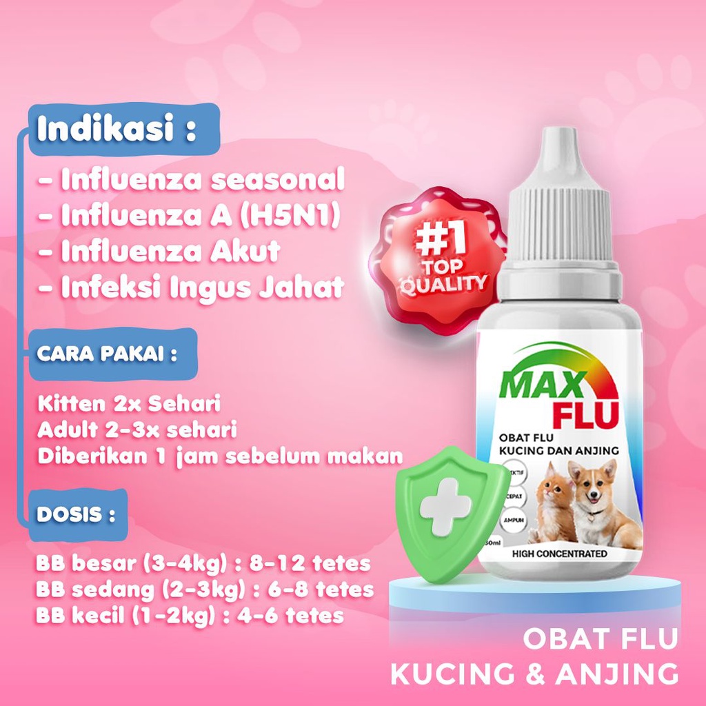 Jual MAX FLU Obat flu dan batuk kucing Obat flu dan batuk anjing 30ml ...