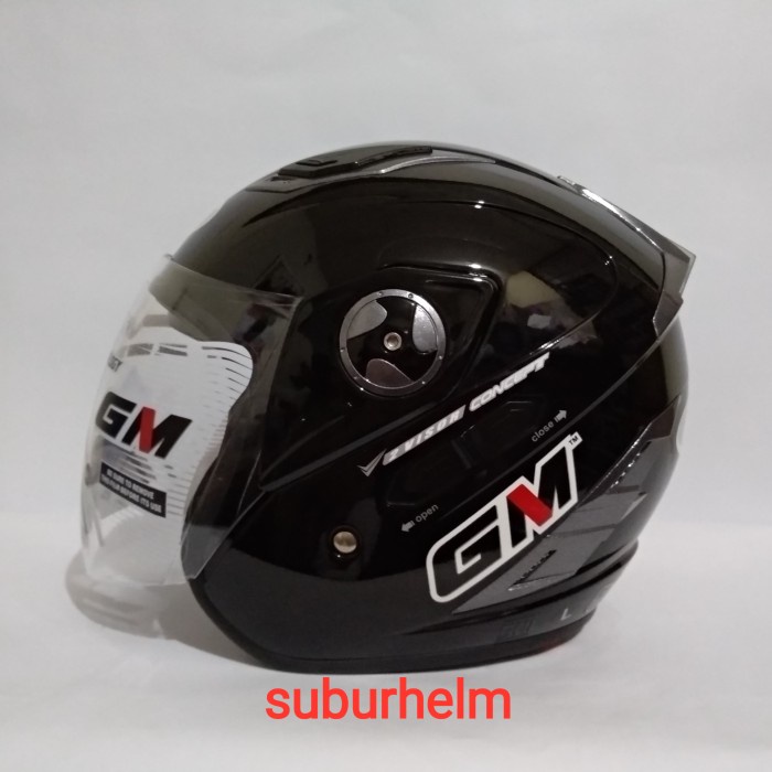 Jual HELM GM INTERCEPTOR SOLID BLACK DOFF DAN GLOSSY | Shopee Indonesia