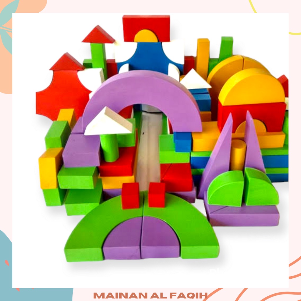 Jual Mainan Edukatif Susun Balok Warna/ Balok Unit PDK Warna 100 Pcs ...