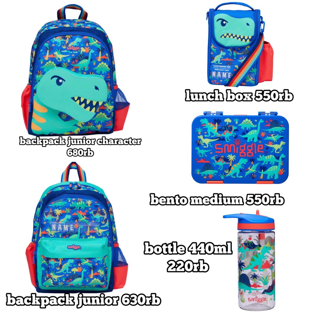Jual Smiggle Backpack Dino Character Blue Tosca Original | Shopee Indonesia