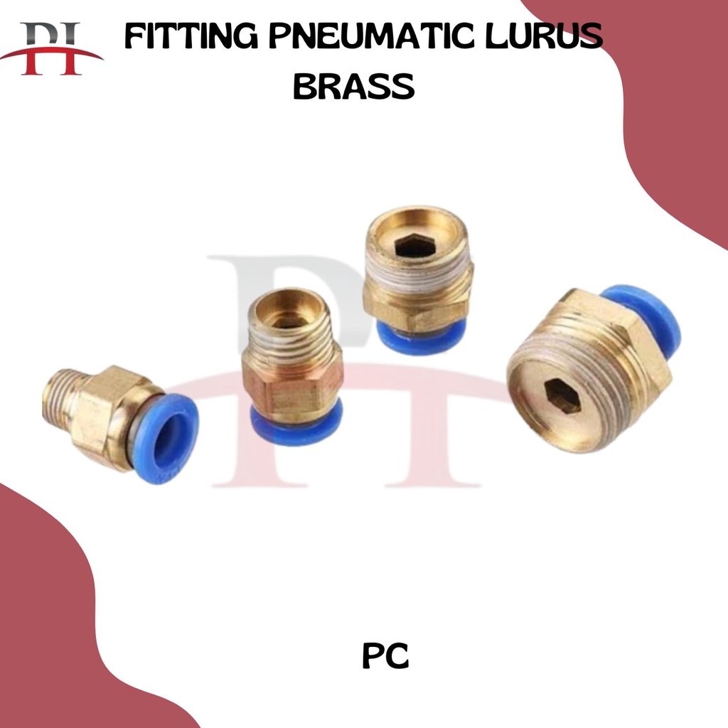 Jual Fitting push in pneumatic lurus PC 08-04 BRASS | Shopee Indonesia