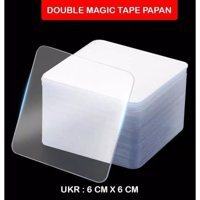 Jual Double Tape Magic Transparan Side Papan Bening Super Kuat Tempelan ...