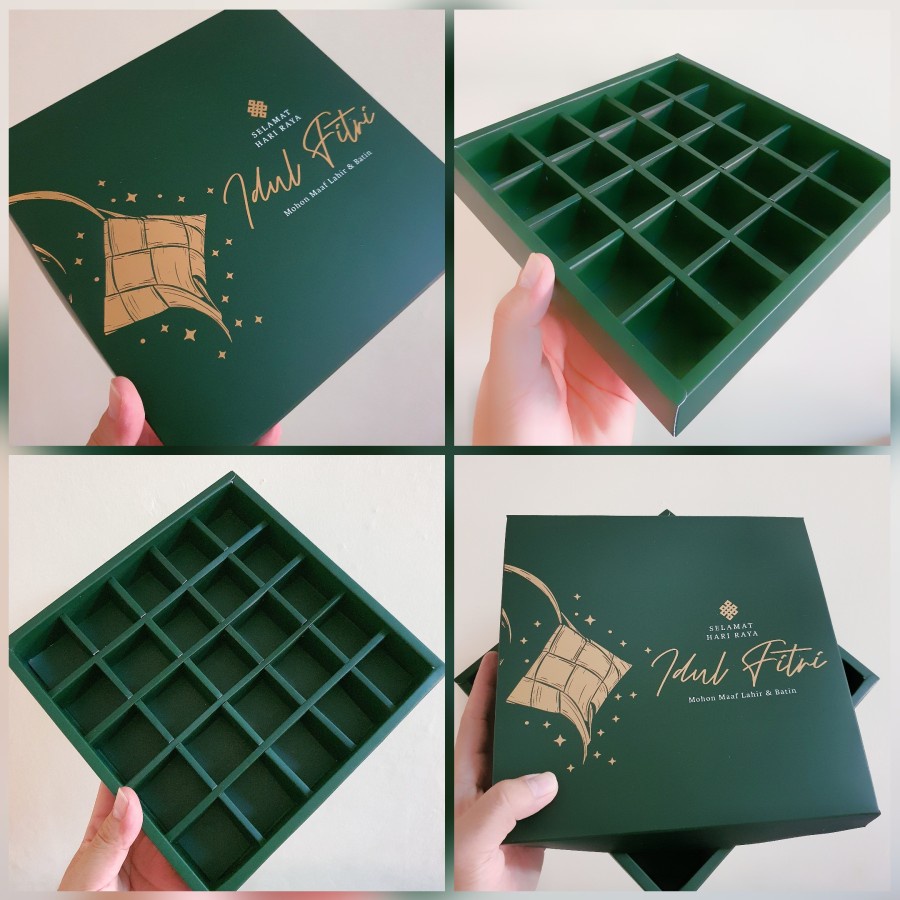Jual (5pcs) kardus nastar bulat sekat 25 dus coklat lebaran box ...
