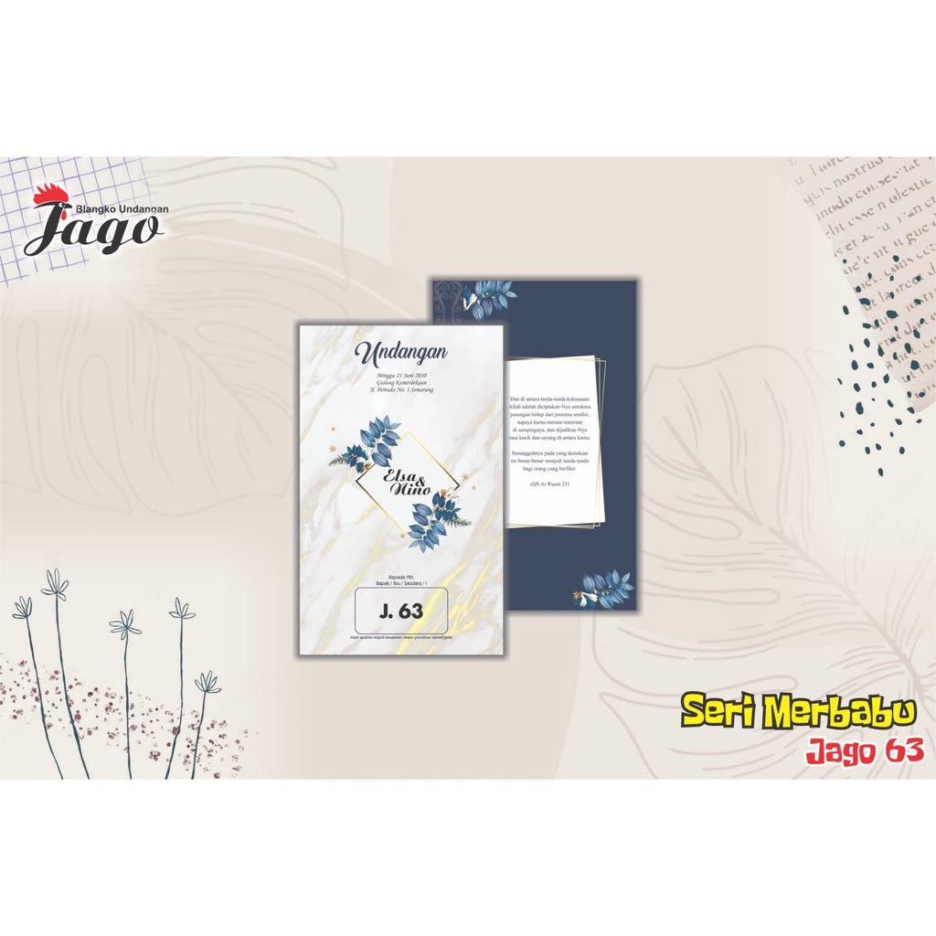Jual Blangko undangan atau kertas undangan pernikahan merek JAGO 63 ...
