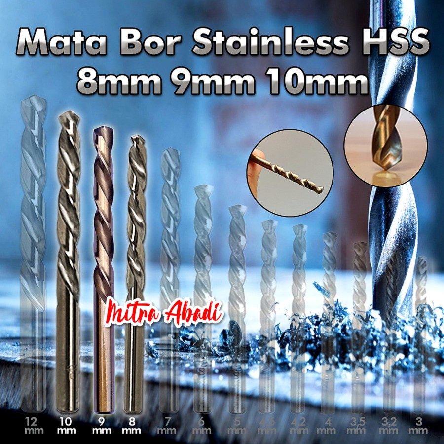 Jual Mata Bor Stainless Steel HSS 8mm 10mm | Shopee Indonesia