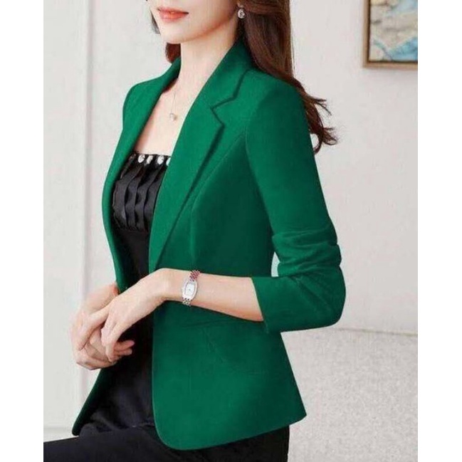 Jual BLAZER WANITA KOREA / BLAZER WANITA HIJAU | Shopee Indonesia
