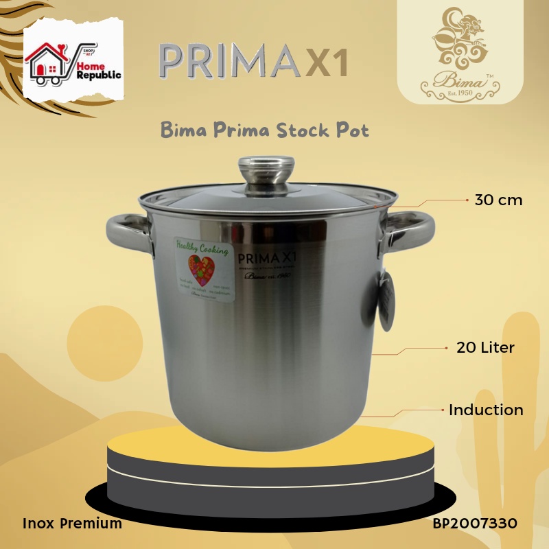 Jual Panci Bima Prima Stockpot 30cm Stainless Steel BP2007330 Panci ...