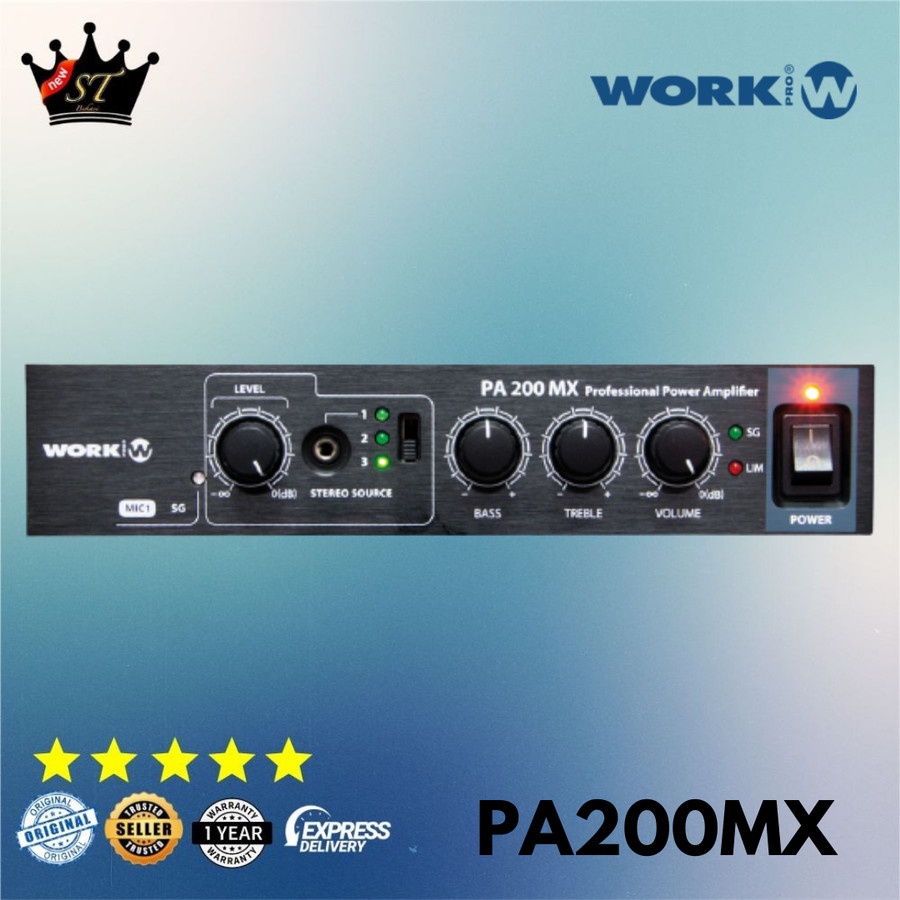 Jual Work Pro PA 200 MX PA200MX Power Amplifier 200 Watt High Low ...