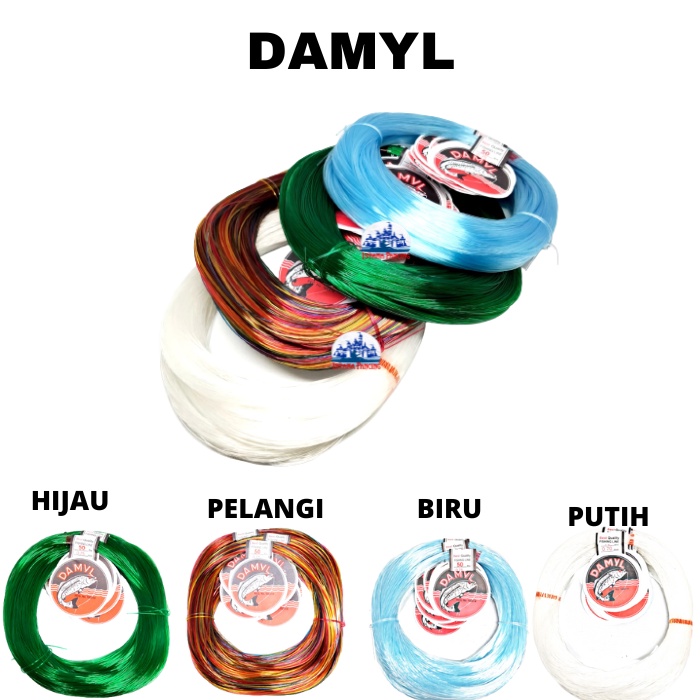 Jual NILON DAMYL / SENAR DAMYL DAMIL 8LB/0.30MM COLOR: PUTIH/BIRU/HIJAU ...