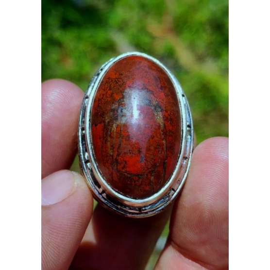 Jual Cincin Batu Akik BADAR BESI MERAH KEBUMEN Asli batu alam natural ...