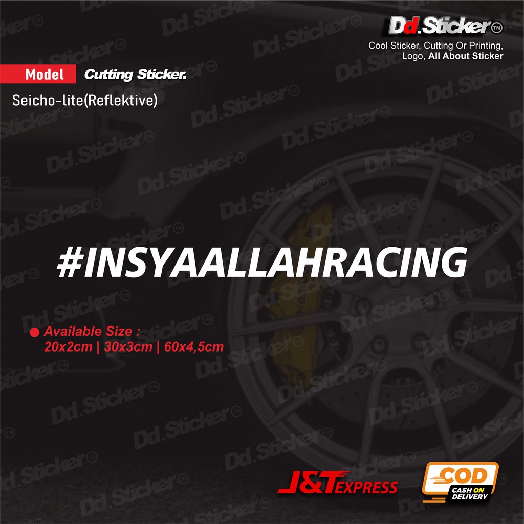 Jual InsyaAllah racing sticker kaca mobil | Cutting Sticker | Shopee ...