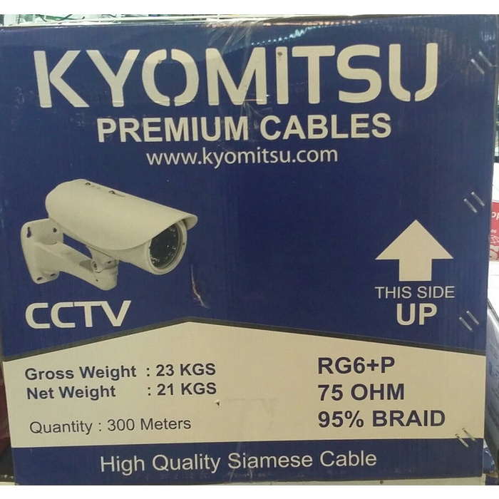Jual KABEL CCTV KYOMITSU RG6+POWER 300M HITAM | Shopee Indonesia