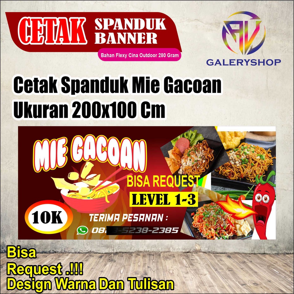 Jual cetak spanduk banner mie gacoan jajajn mie ayam dll. | Shopee ...