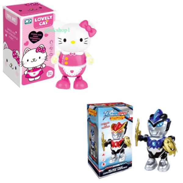 Jual Robot Dance Hero ultraman biru blue boneka Hello Kitty pajangan ...
