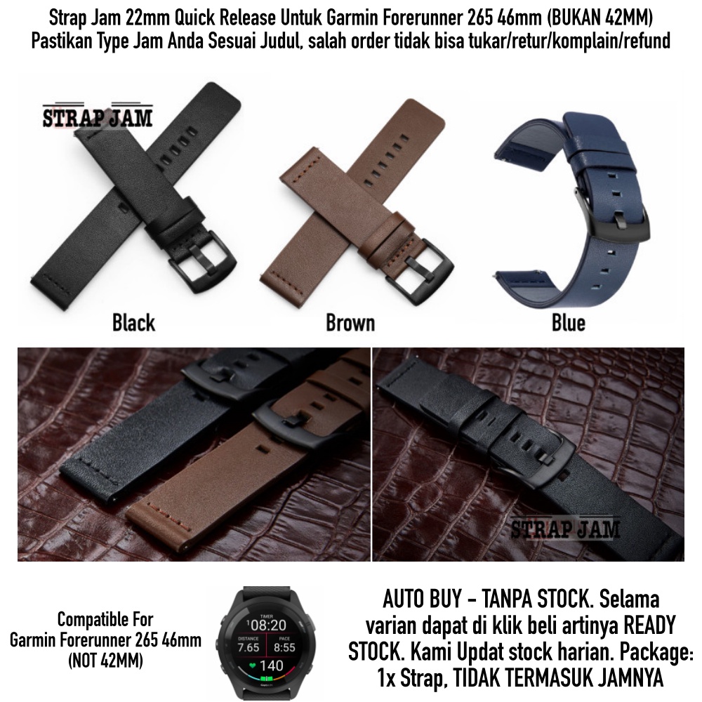 Jual Modern Tali Jam Tangan Garmin Forerunner 265 46mm - Strap 22mm ...