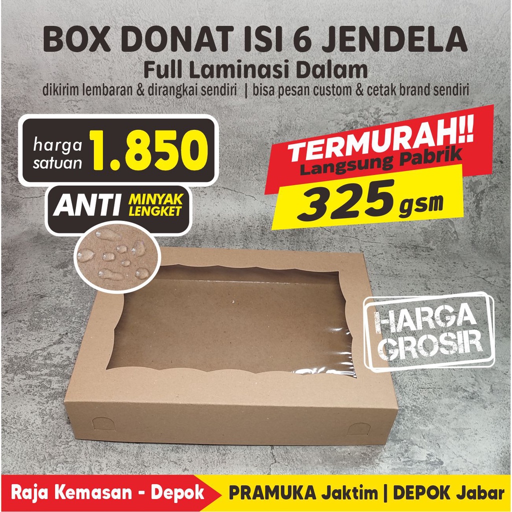 Jual Box Donat Isi 6 Jendela Transparan Laminasi | Shopee Indonesia