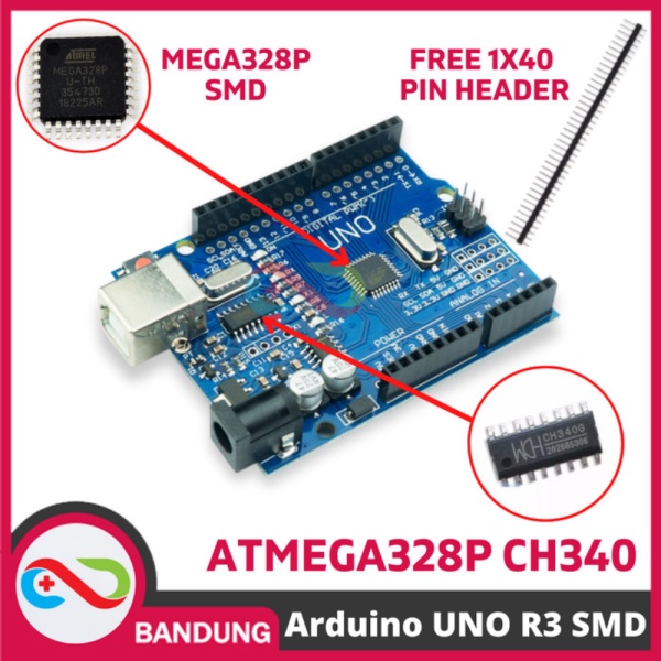 Jual Promo ARDUINO UNO R3 ATMEGA328P SMD CH340 ATMEGA328P-PU Diskon ...