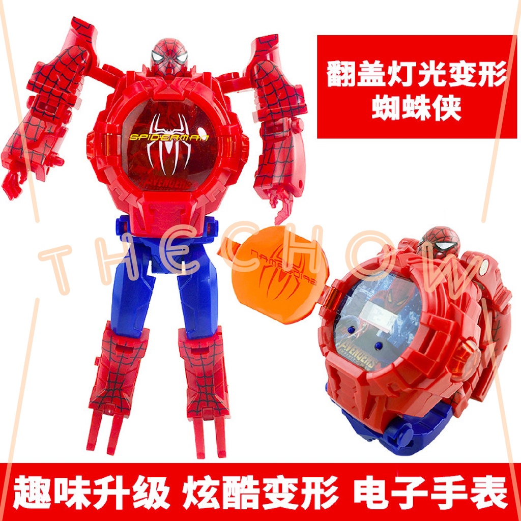 Jual JAM TANGAN ANAK DIGITAL BENTUK ROBOT SPIDERMAN ADA LAMPU | Shopee ...