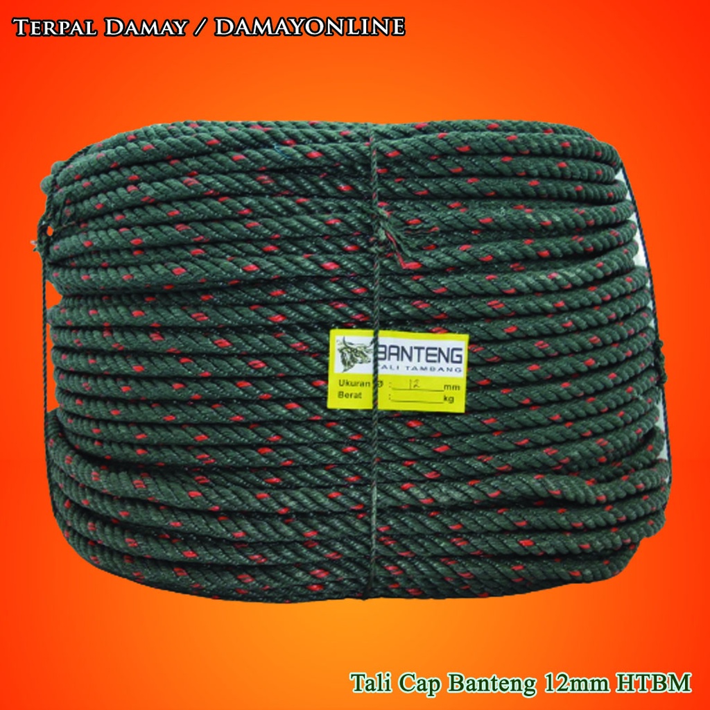 Jual Tali Tambang 12mm Hijau Bintik Merah / Rol ( Harga Per Rol ) | Shopee Indonesia