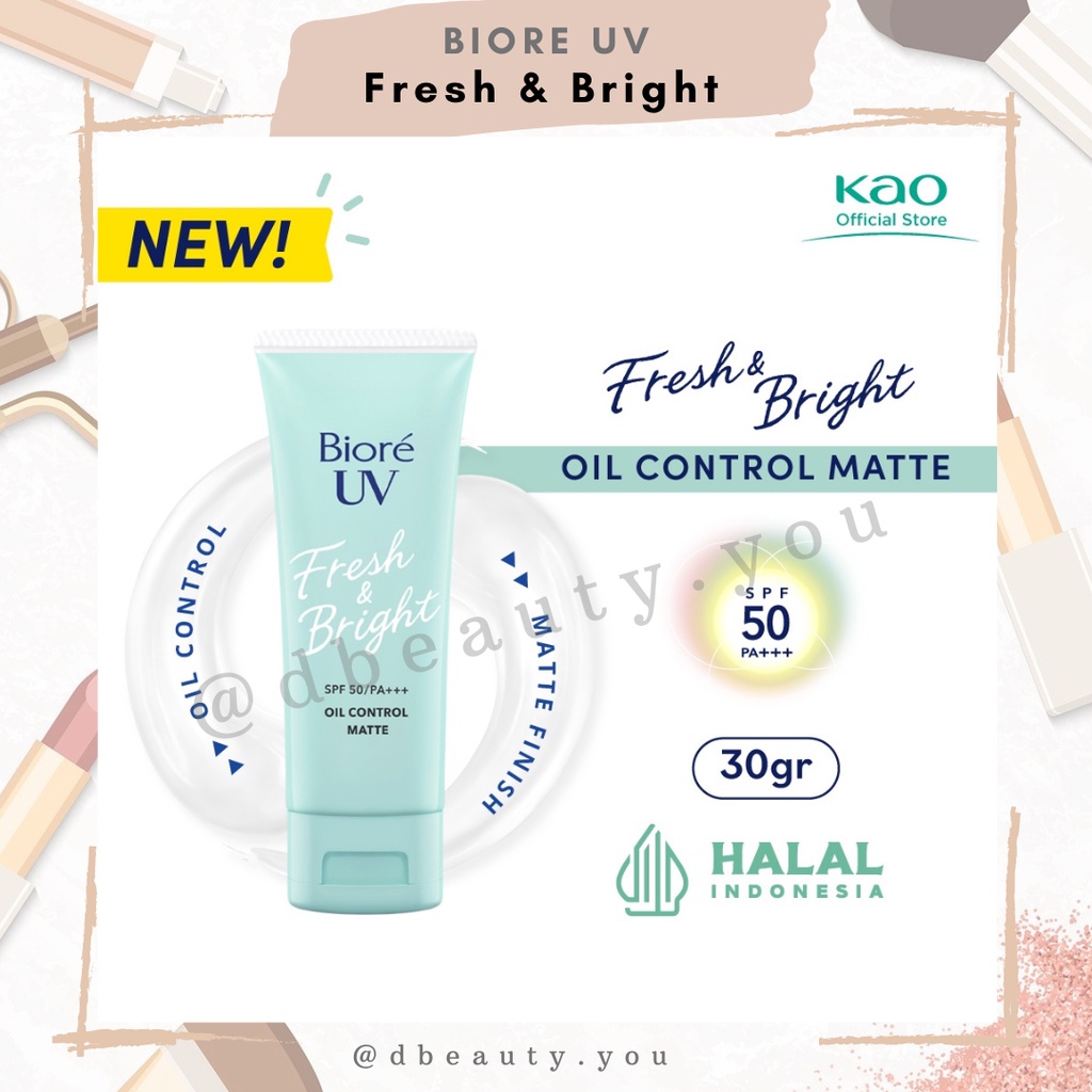 Jual Biore UV Fresh & Bright Oil Control Matte Sunscreen SPF 50+ PA+++ oil control matte ...