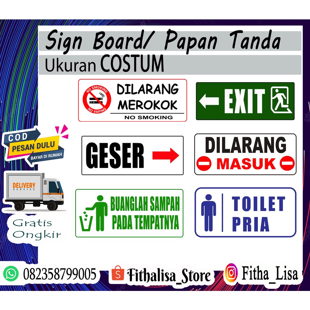 Jual Sign Board/ Papan Tanda Akrilik Custom | Shopee Indonesia