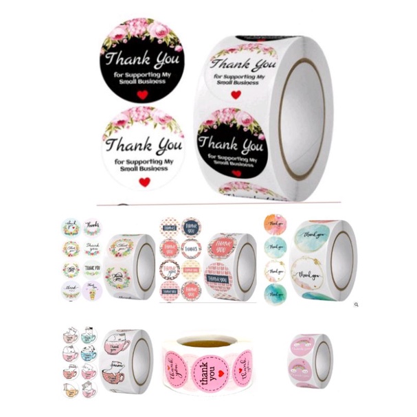 Jual Stiker Thank You | Sticker Thank You | Stiker Olshop isi 500pcs ...