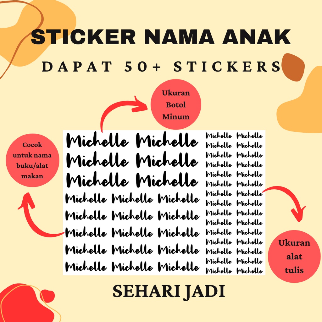 Jual STICKER NAMA ANAK // STIKER ANAK // STIKER BOTOL MINUM // STICKER ...