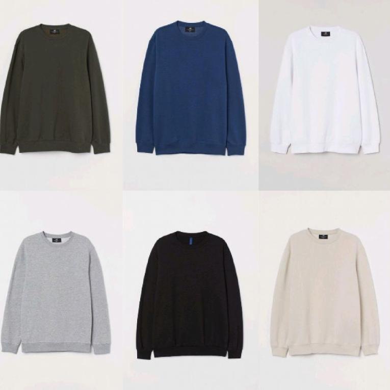 Jual STOK TERBATAS Crewneck Sweater Full Basic Colour Sweatshirt Polos ...
