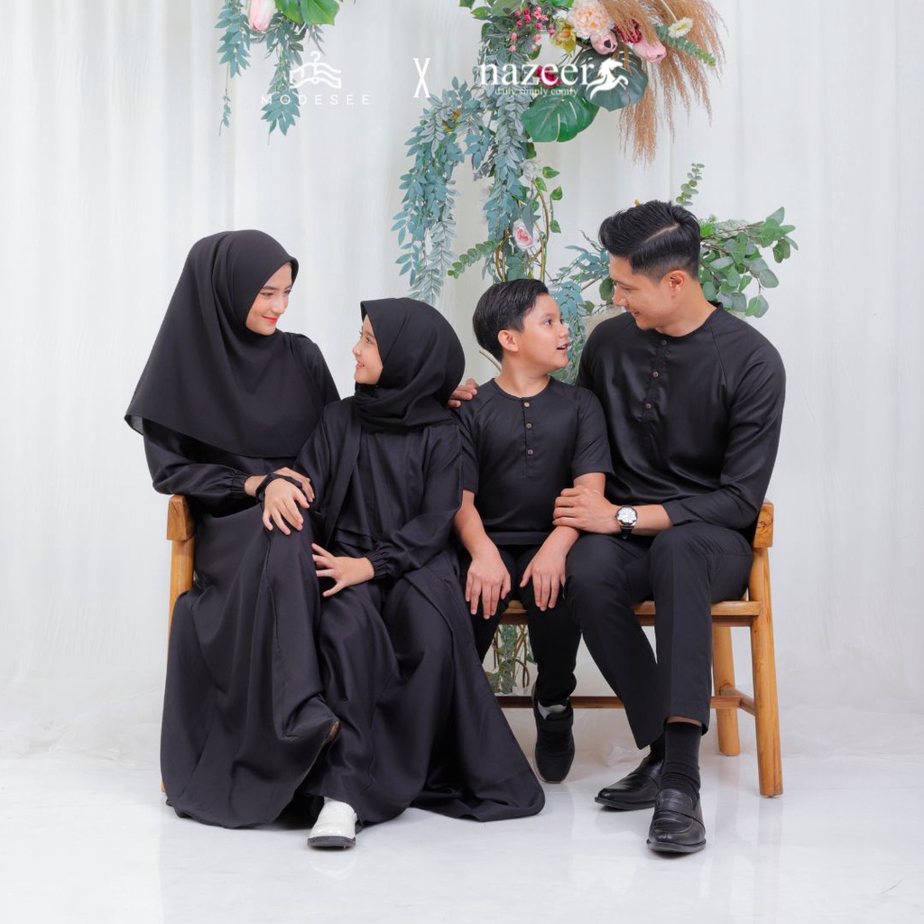 Jual Modesee Raya Series Family Set Black - Baju Lebaran 2025 Couple ...