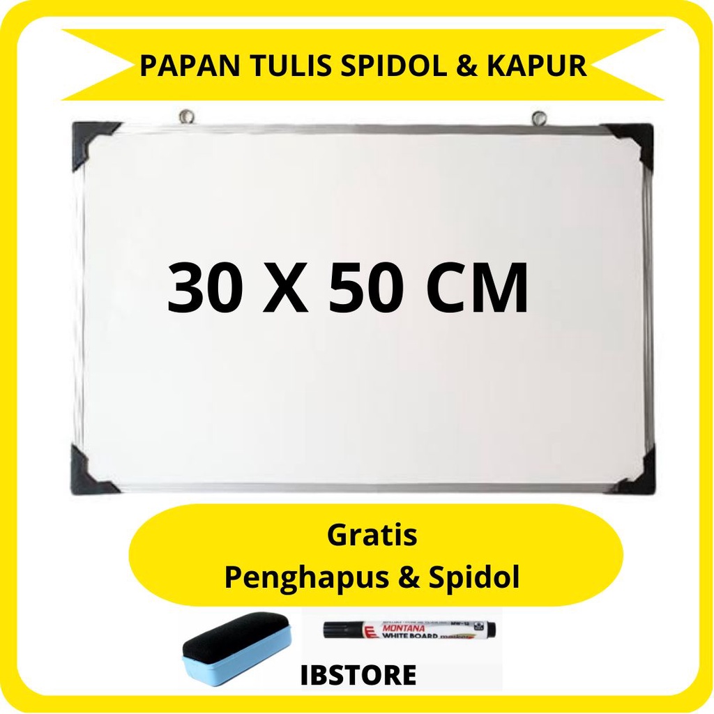 Jual Papan Tulis / White Board 30x50 Whiteboard/Papan Tulis Spidol dan ...