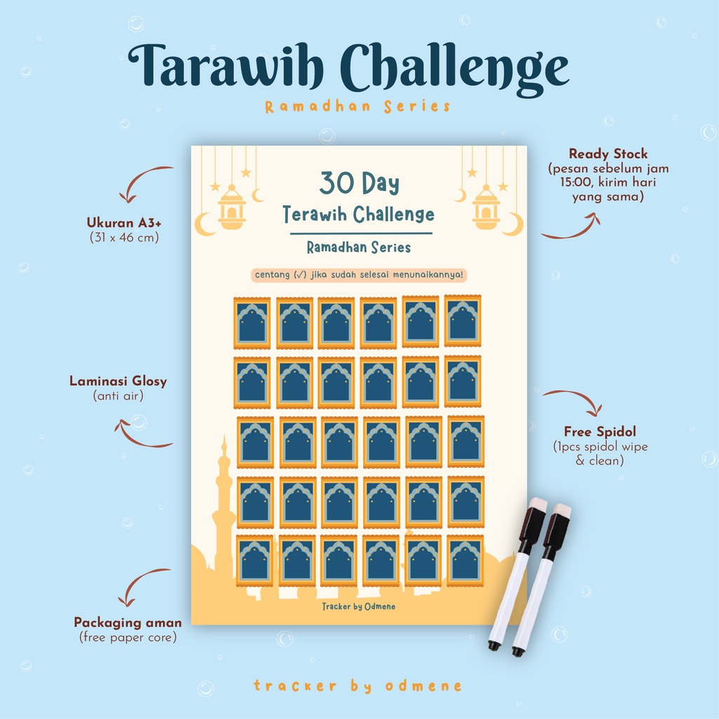 Jual Ramadhan Tracker Anak / Tarawih Puasa Tracker / Poster Ramadhan ...