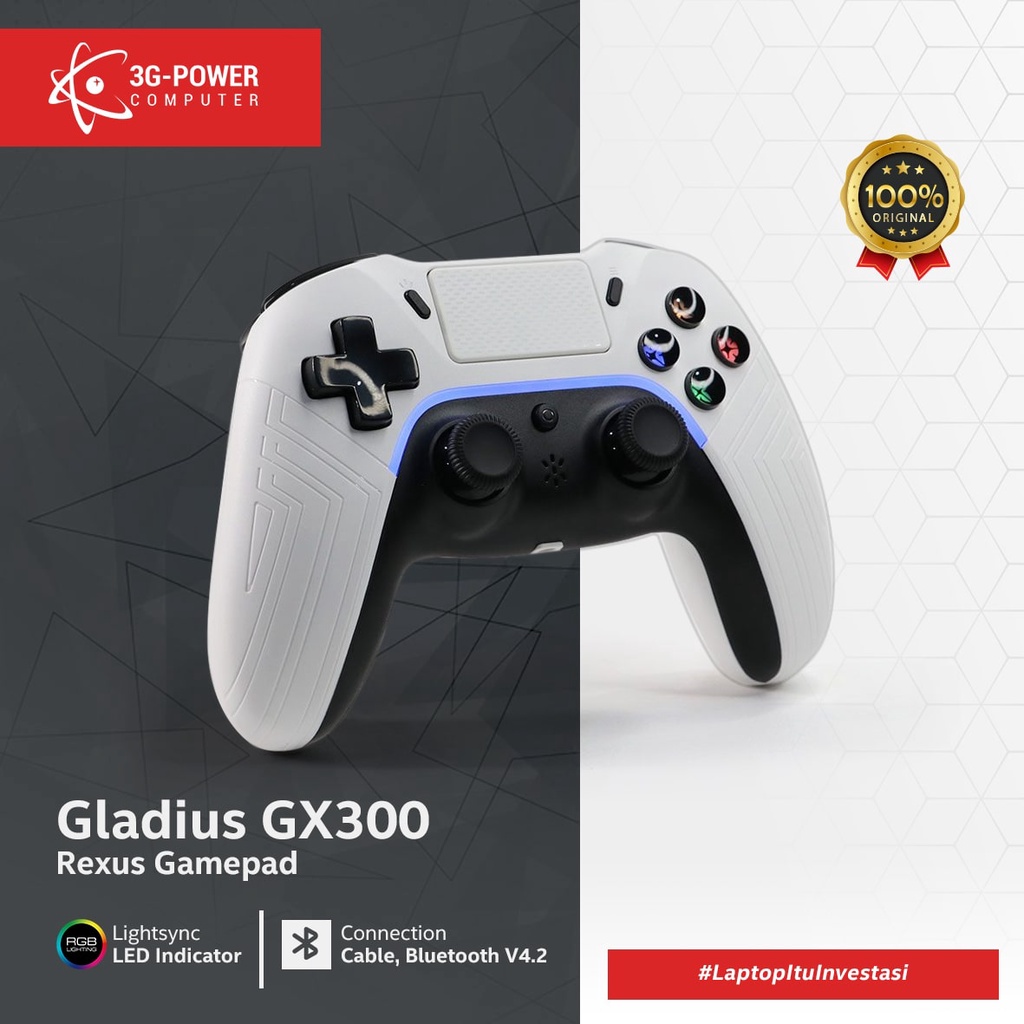 Jual Rexus Gladius GX300 Bluetooth Wireless Gamepad Gaming Joystick ...