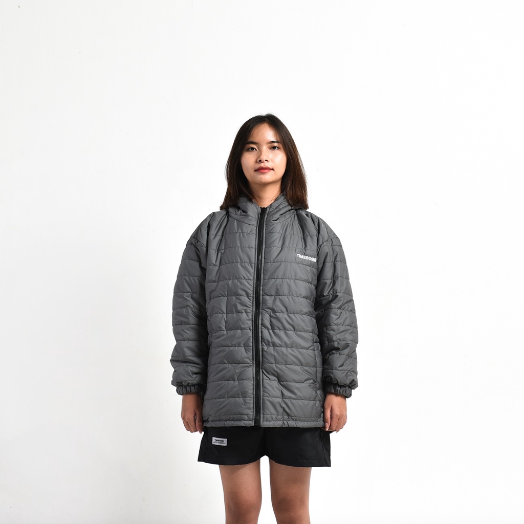 Jual TIMEBOMB JACKET | Puffer Coat Jaket | Jaket Puffer Grey Doff ...